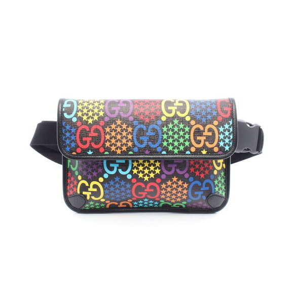 Gucci | Bags | Gucci Gg Psychedelic Waist Bag Canvas Leather Black ...